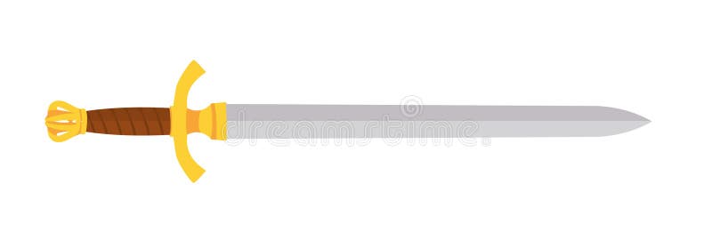 Double-edged Medieval Sword Stock Vector - Illustration of fantasy ...