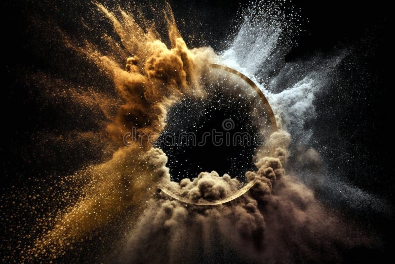 Colorful Illustration of a Dust Explosion in a Realistic Style Stock ...