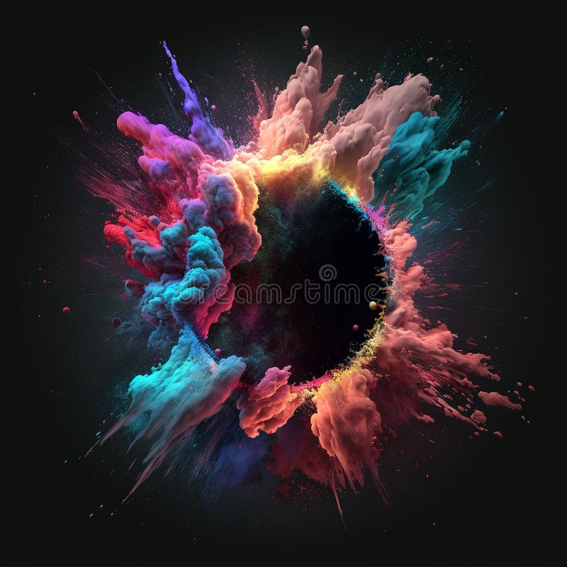Colorful Illustration of a Dust Explosion in a Realistic Style Stock ...