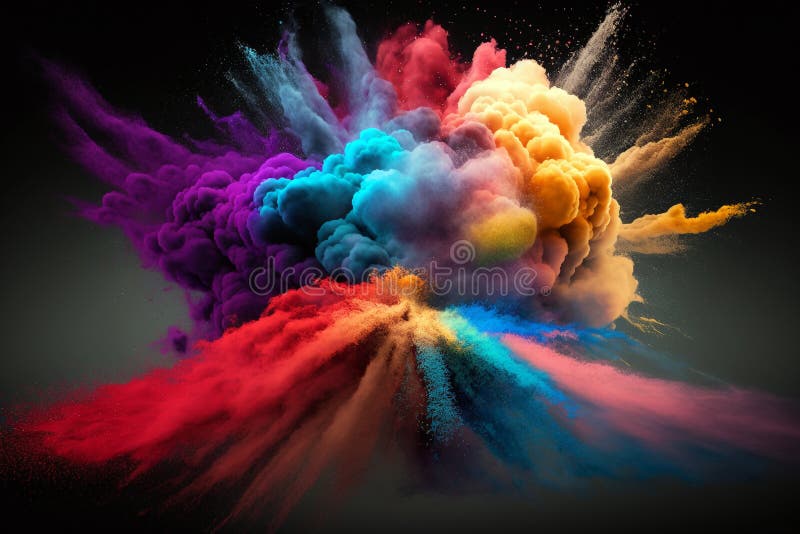 Colorful Illustration of a Dust Explosion in a Realistic Style Stock ...