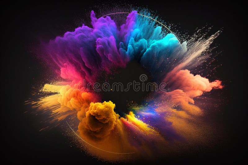 Illustration of a Colorful Dust Explosion in a Realistic Style Stock ...