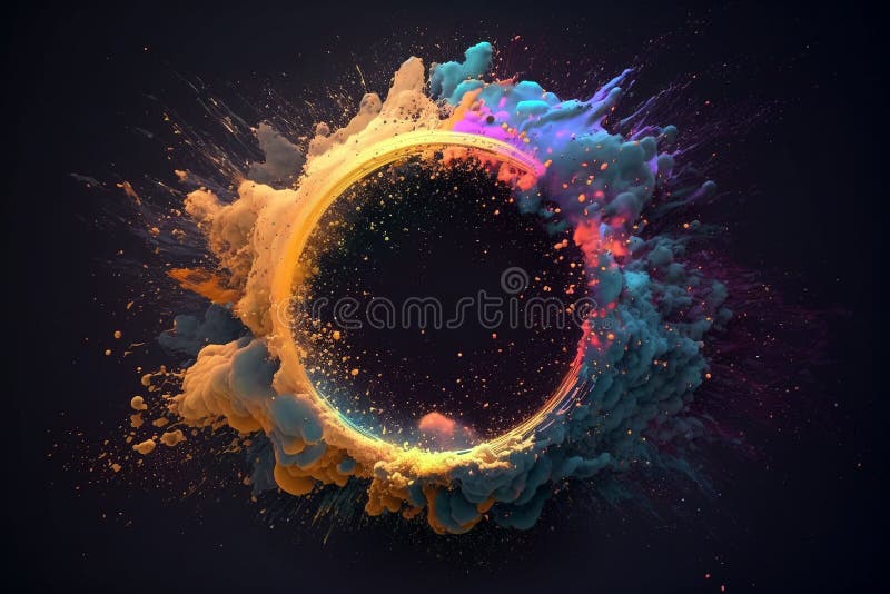 Colorful Illustration of a Dust Explosion in a Realistic Style Stock ...
