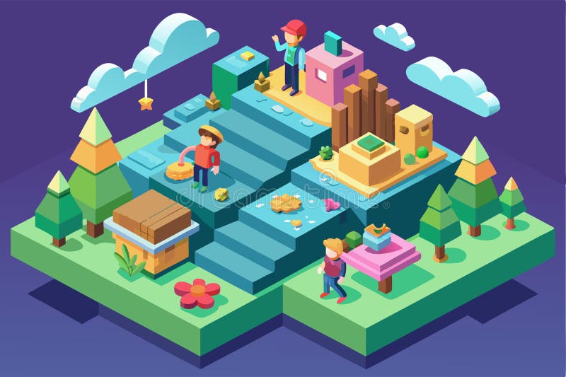 This Colorful Illustration Features Cheerful Characters Interacting ...