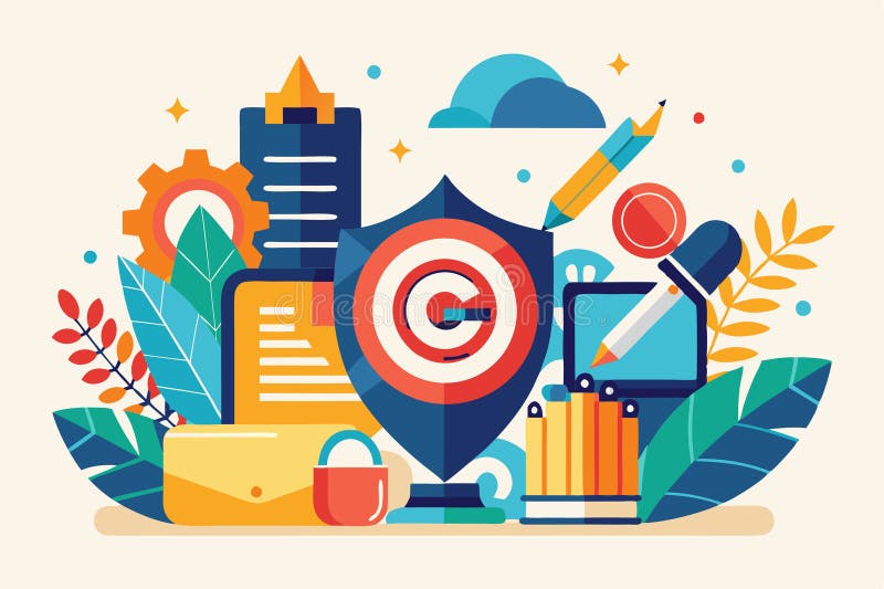 This Colorful Illustration Features Various Cybersecurity Tools and ...