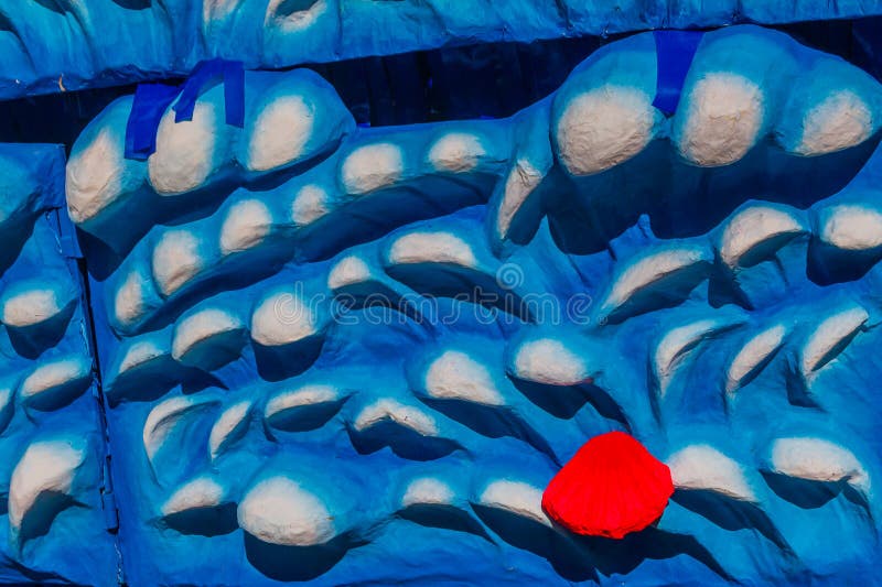 Colorful Illustration Featuring a Bright Shell on a Blue and White ...