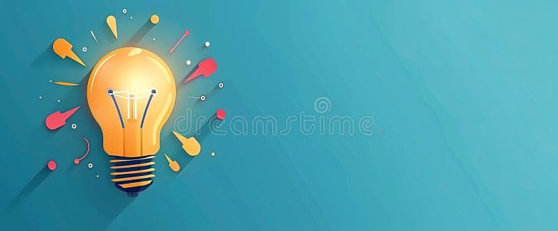 Colorful Illustration Featuring a Light Bulb and Gears, Symbolizing ...