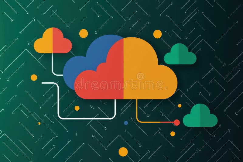 Colorful Illustration of Google Cloud Logo with Stylized Elements Stock ...