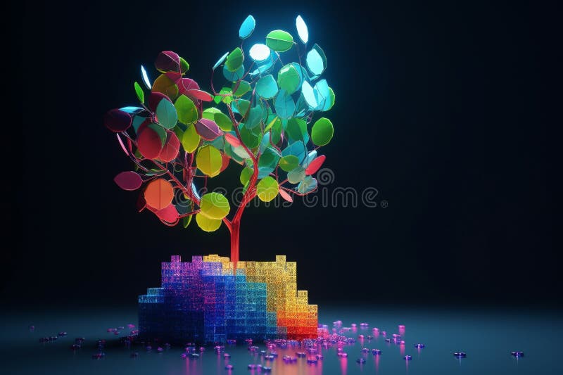 Colorful Illustration - Growing Business Concept. Generative AI Stock ...