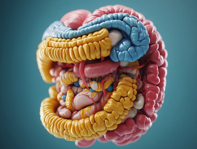 Colorful Illustration of Human Digestive System Showcasing Organs and ...