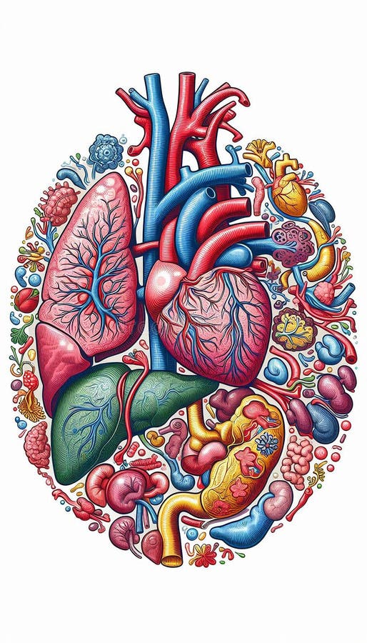 Colorful Illustration of Human Organs and Systems Stock Illustration ...