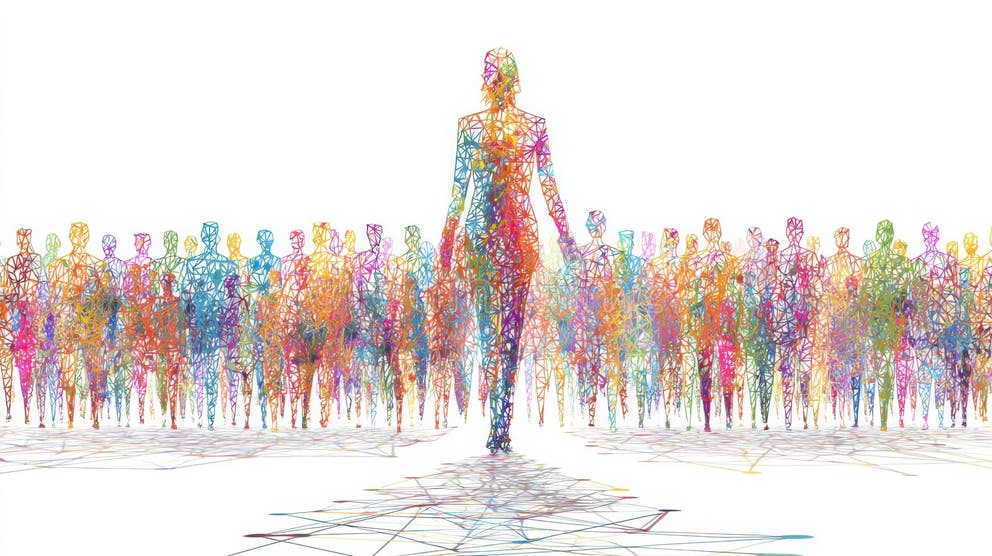 Colorful Illustration of Interconnected Figures Symbolizing Teamwork ...