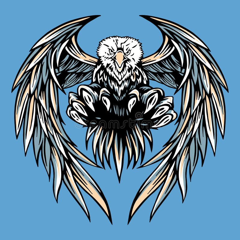 Graphic eagle attack. stock vector. Illustration of draw - 323501397