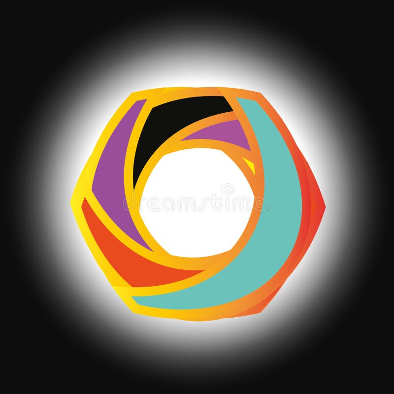 Colorful Illustration Logo Design with Black Gradient Back Ground Stock ...