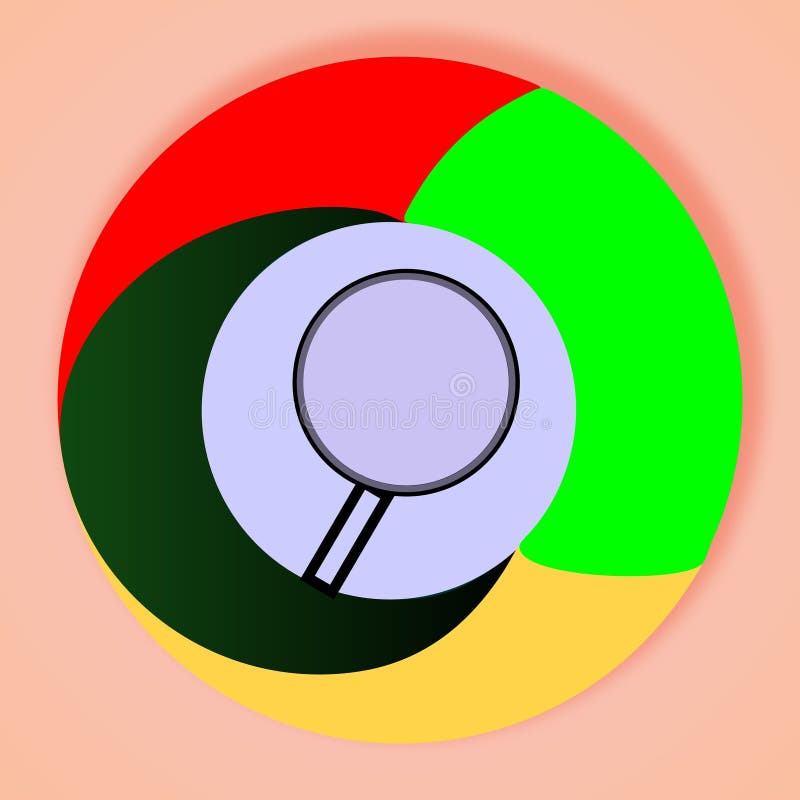 A Colorful Illustration with a Magnifying Loug in the Middle Stock ...