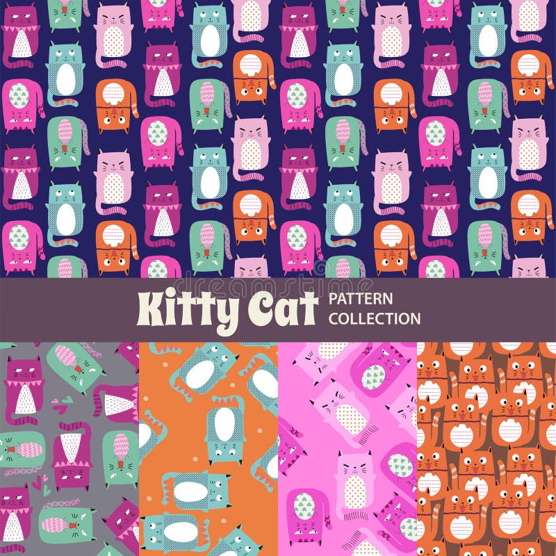 Cute Rainbow Seamless Texture Pattern Collection Stock Vector ...