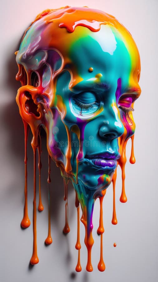 Colorful Illustration of Melting Head. Book and Notebook Covers Stock ...