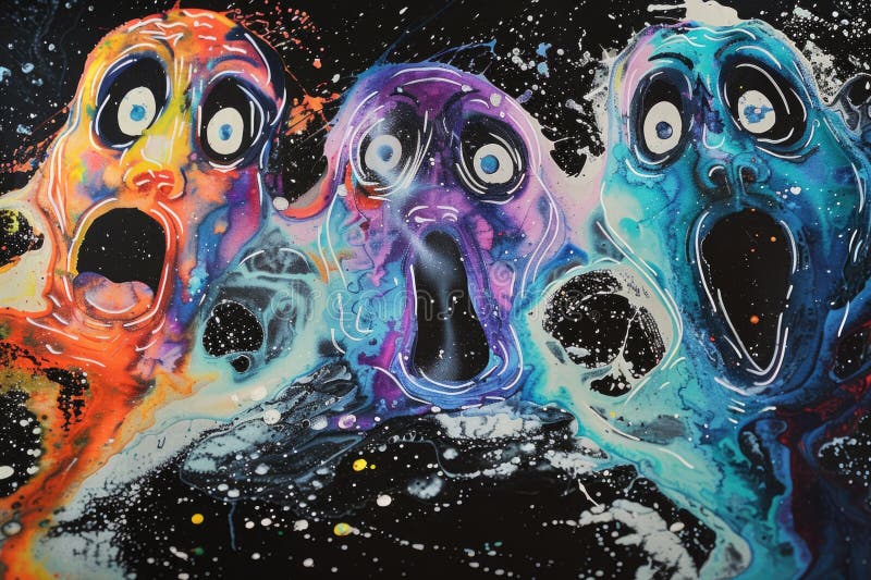 A Colorful Illustration of Multiple Cartoon Characters Stock Photo ...