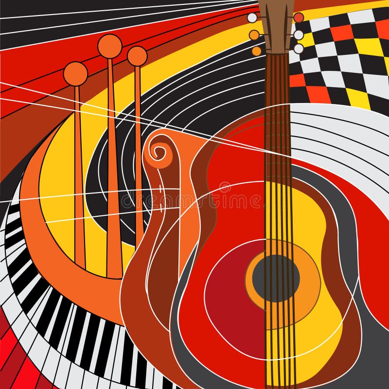 Colorful Illustration Of Musical Instruments Stock Vector