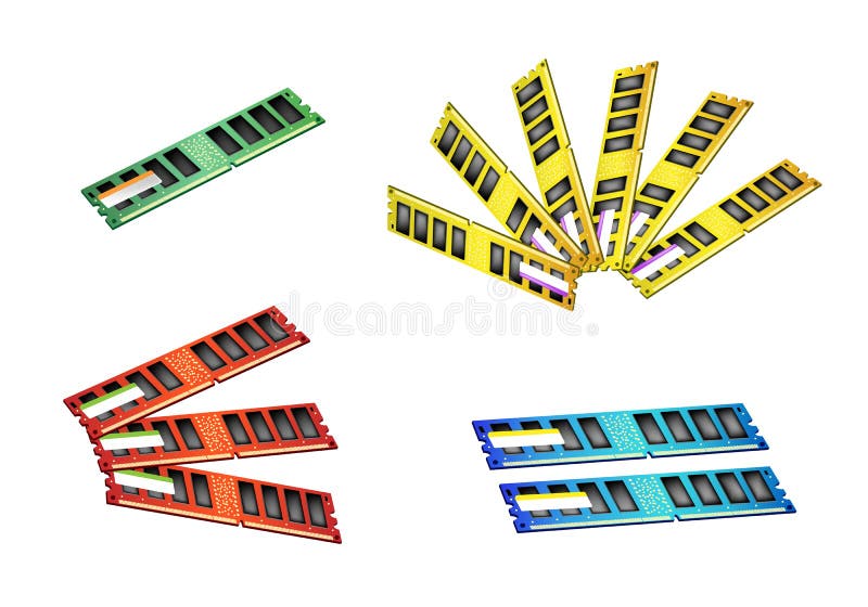 Colorful Illustration Set of Computer RAM Icon Stock Vector ...