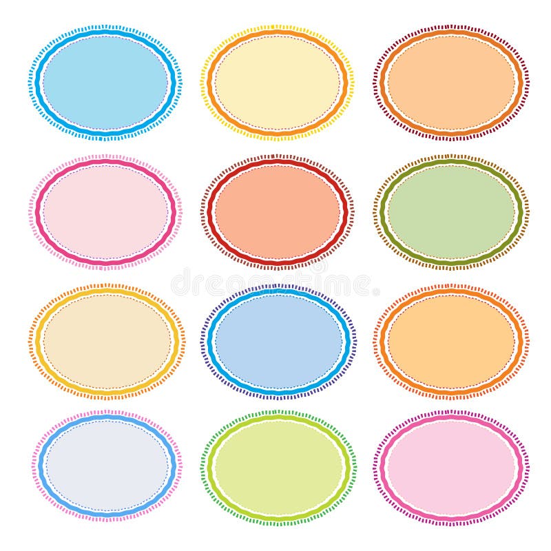 Colorful Illustration Set of Oval Frames for Desig Stock Vector ...