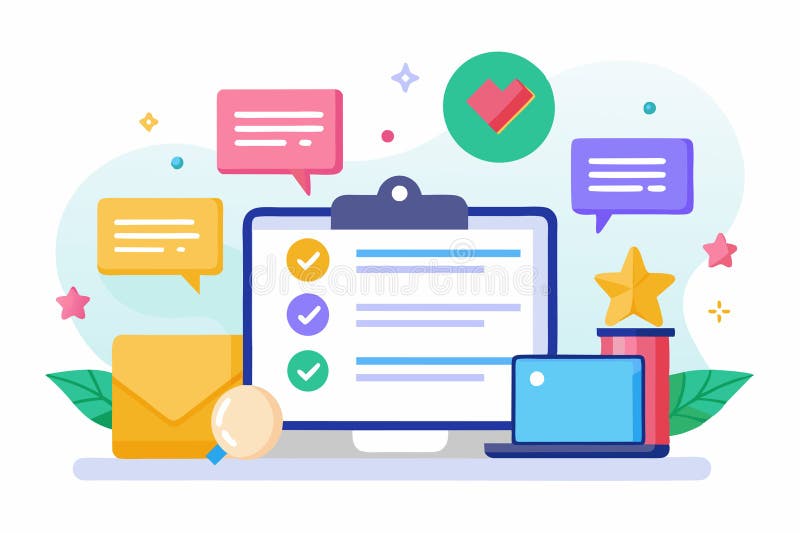 A Colorful Illustration Showcases a Customizable Status Update with ...