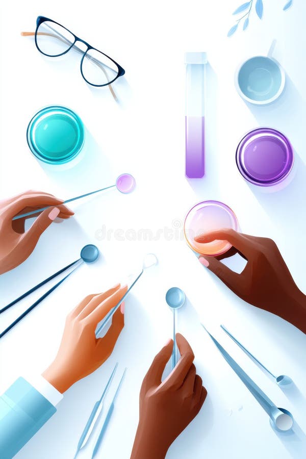 Colorful Illustration Showcasing Hands in a Medical Training Session ...