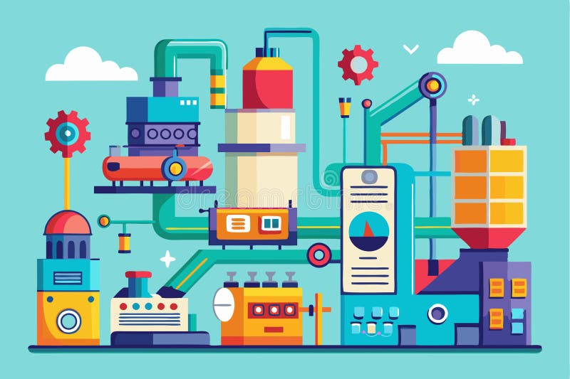 A Colorful Illustration Showing a Customizable Manufacturing Process ...