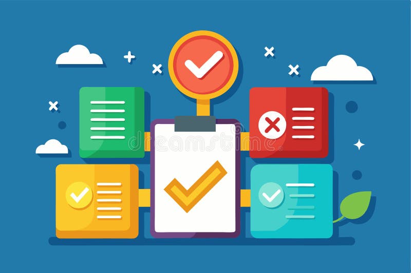 A Colorful Illustration Shows a Decision-making Framework with ...