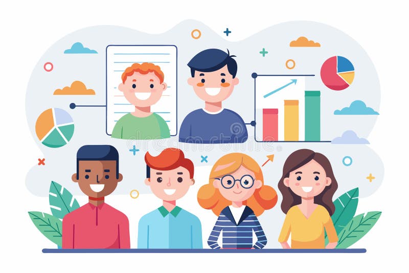 A Colorful Illustration Shows a Diverse Group of People Engaged in ...