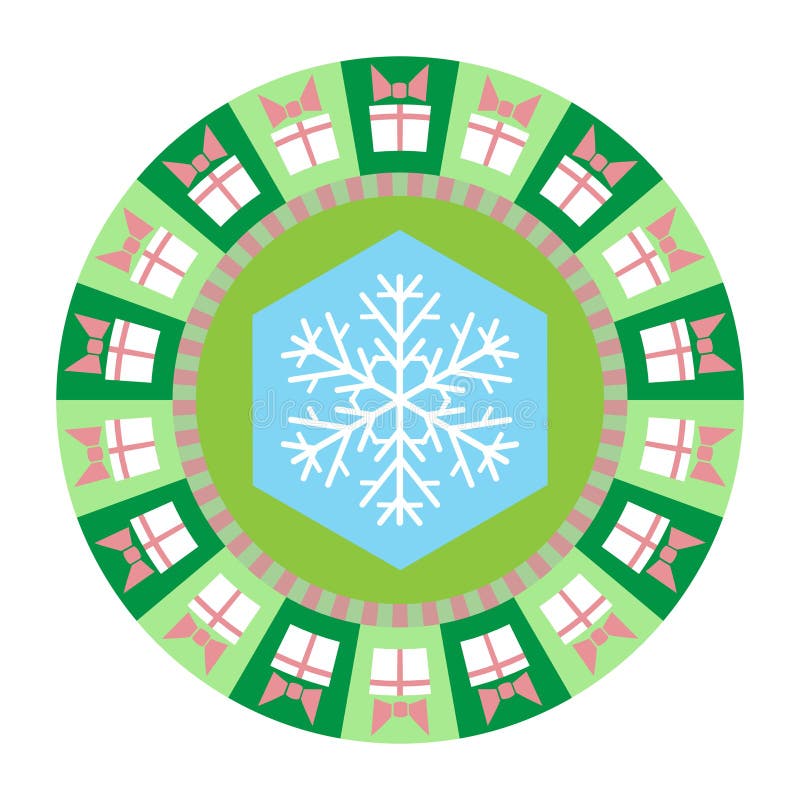 Colorful Illustration with Snowflake Icon on White Background Stock ...