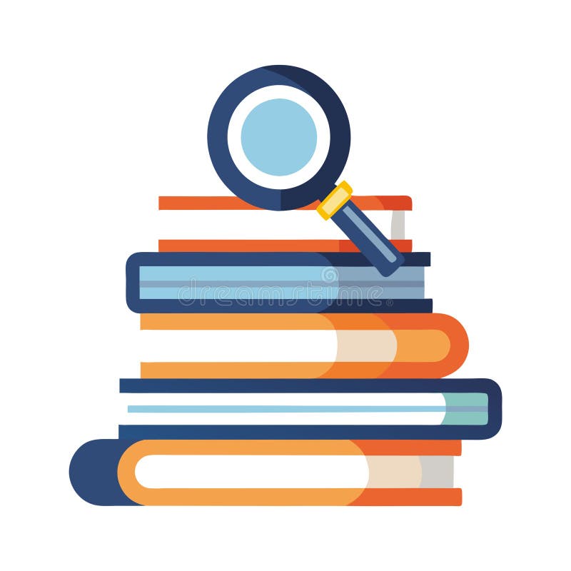 Stack of Books with Magnifying Glass: Education, Research, and Learning ...