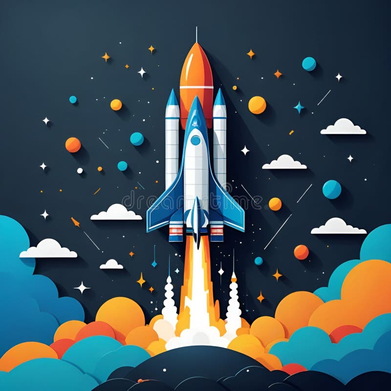 Fueling Innovation: a Rocket Toward the Future Stock Illustration ...