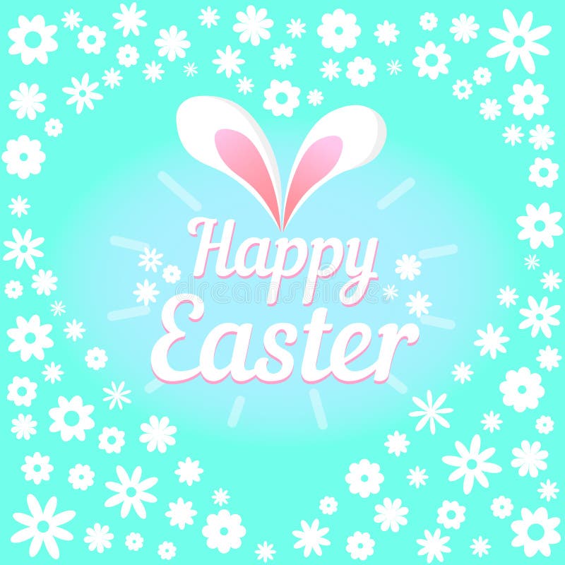 Colorful Illustration with the Title Happy Easter and Flowers. Stock ...