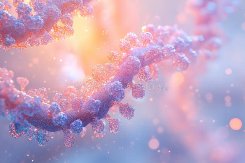 Colorful Illustration of a Virus Structure Under Microscopic View ...