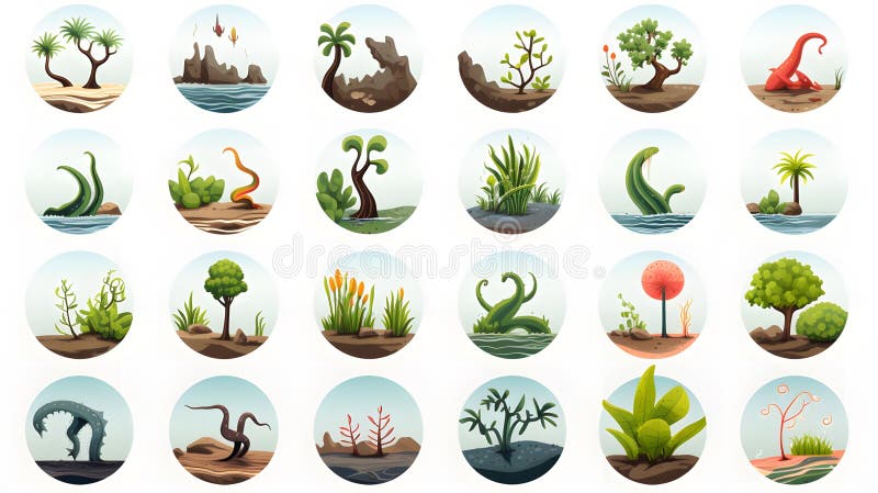 Colorful Illustrations of Unique Plants and Landscapes Featuring ...