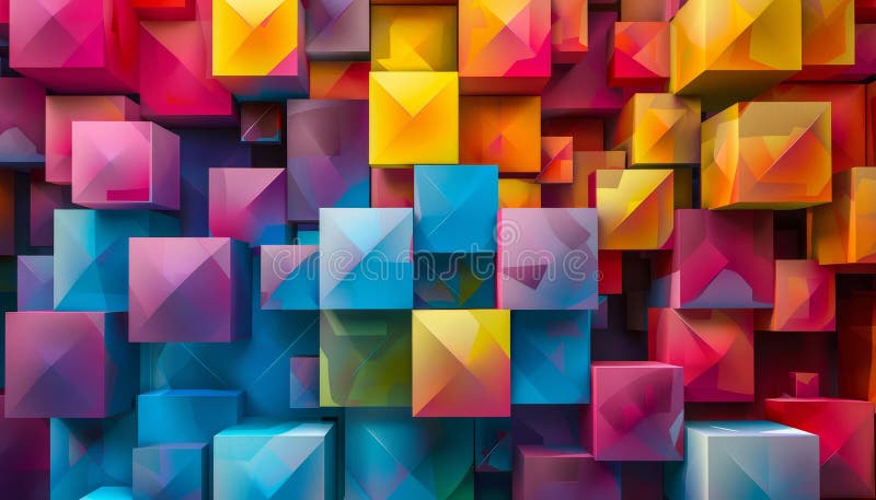 A Colorful Image of Blocks in Various Colors by AI Generated Image ...
