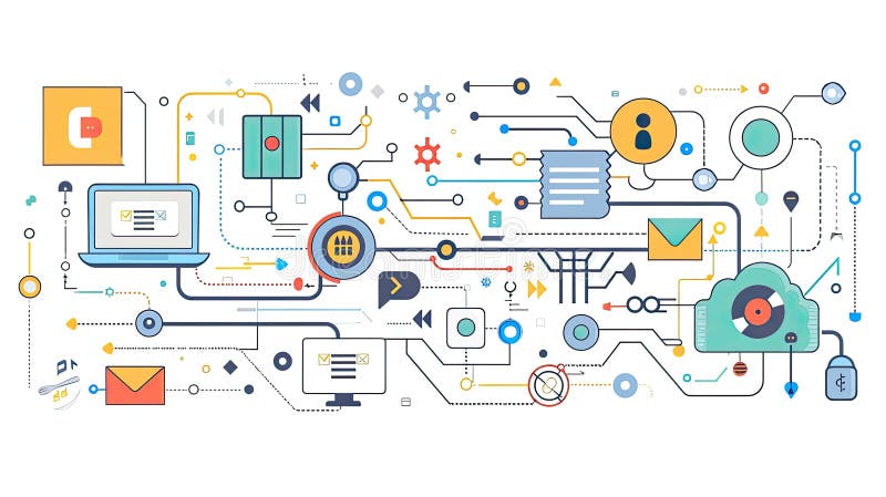 Connected Data Ecosystem stock illustration. Illustration of ...