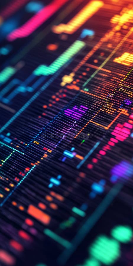 A Colorful Image of a Computer Screen with Many Lines of Code Stock ...