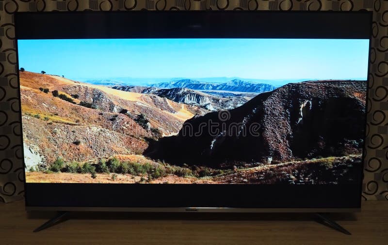 Colorful Image of LED TV. Colorful Image on the Big TV Screen Editorial ...