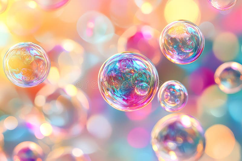 Colorful Image of Many Bubbles of Different Colors Stock Image - Image ...