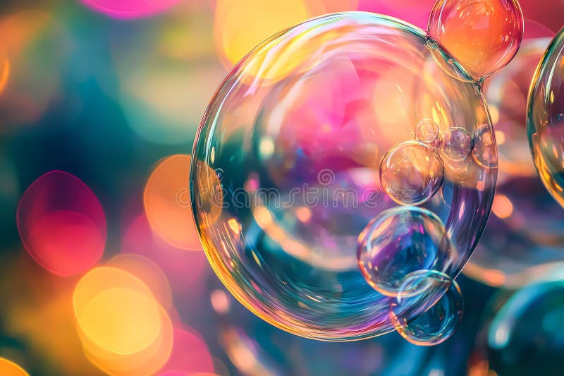 Colorful Image of Many Bubbles of Different Colors. Stock Photo - Image ...
