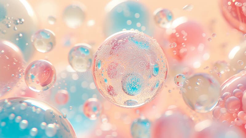 A Colorful Image of Many Small Bubbles Floating in the Air. Generative ...