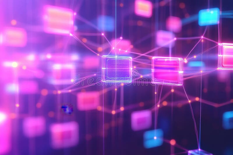 A Colorful Image of Many Small Squares and Rectangles, with a Purple ...