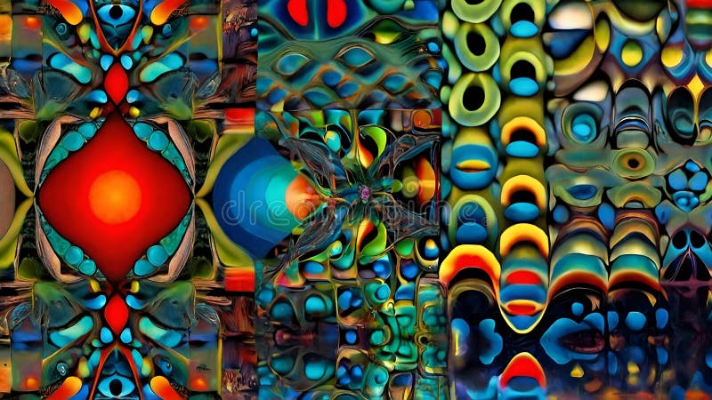 A Colorful Image of a Rainbow Colored Design with a Large Colorful ...