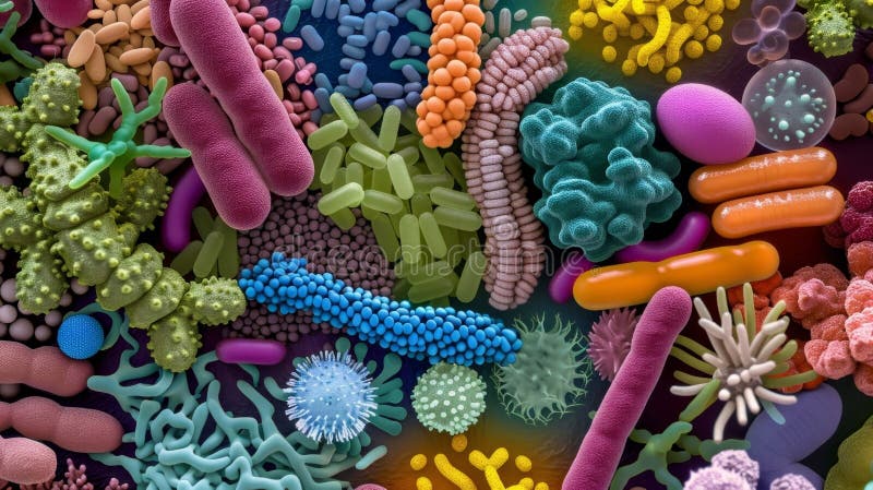 The Colorful Image Shows a Microscopic View of the Different Types of ...