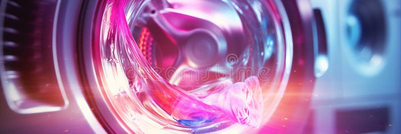 Colorful Image of a Spinning Washing Machine Drum Stock Illustration ...