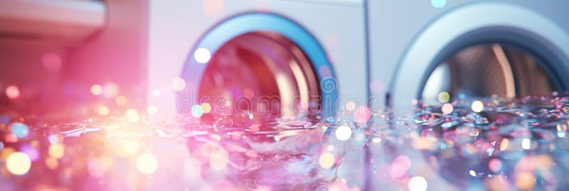 Colorful Image of a Spinning Washing Machine Drum Stock Illustration ...