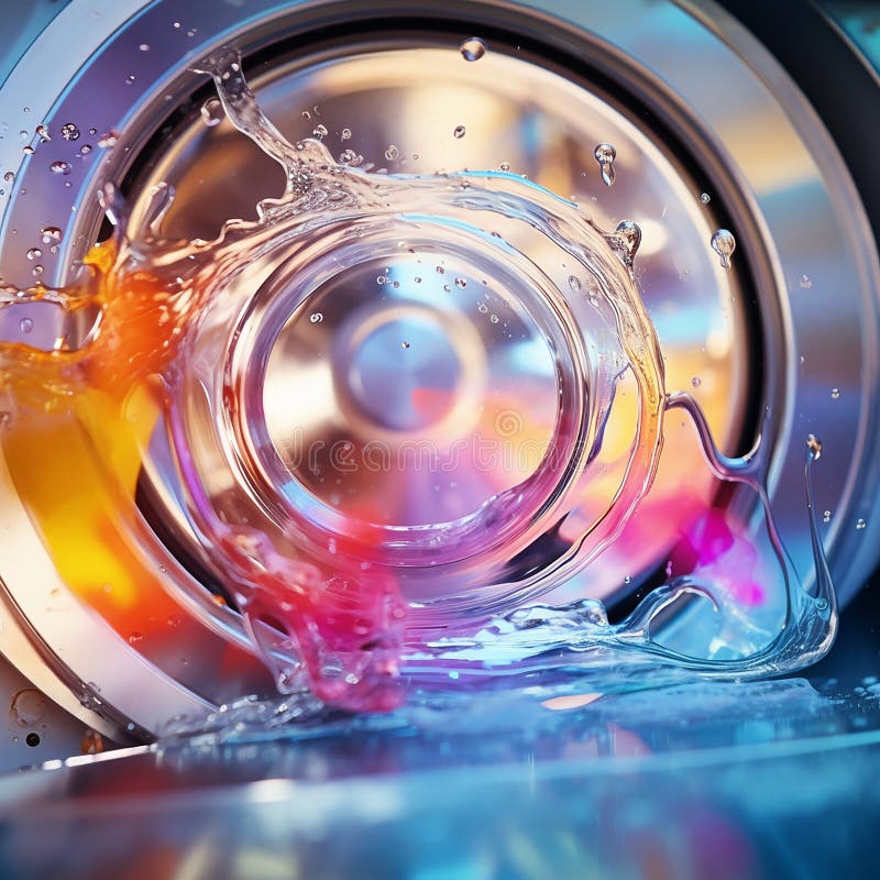 Colorful Image of a Spinning Washing Machine Drum Stock Illustration ...