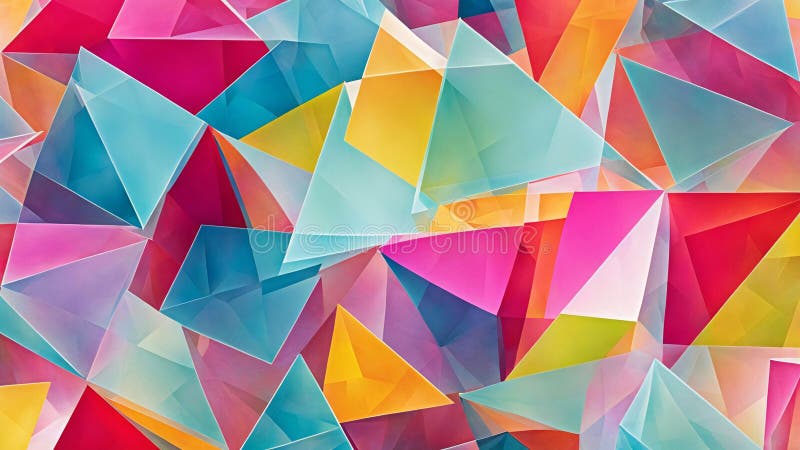 Colorful Image of Transparent Overlapping Flat Geometric Shapes. Gives ...