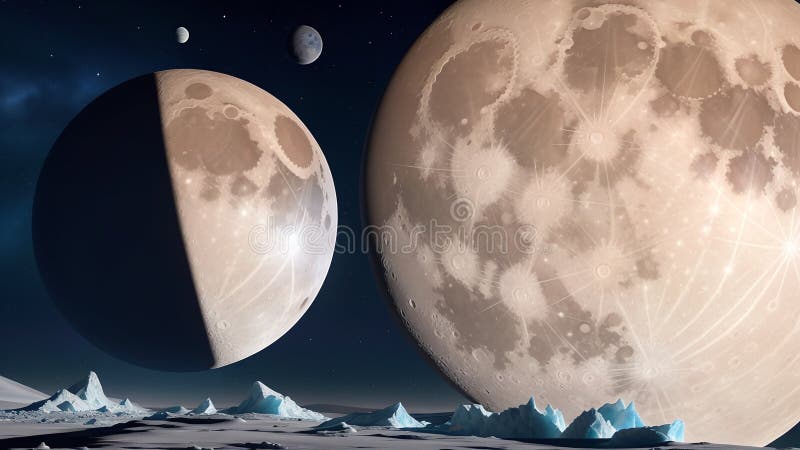 A Colorful Image of Two Planets in the Sky with a Moon in the ...